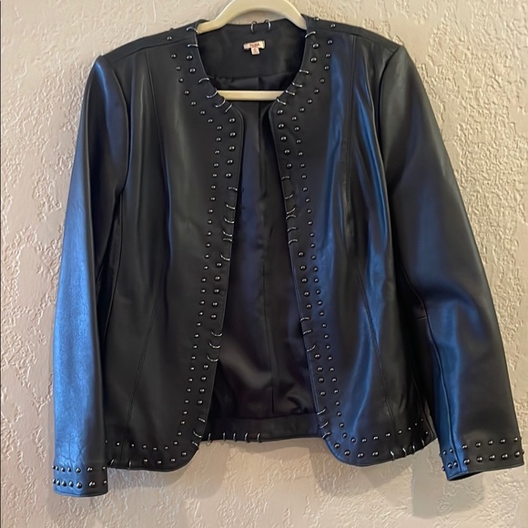 Reba | Jackets & Coats | Black Studded Leather Jacket | Poshmark